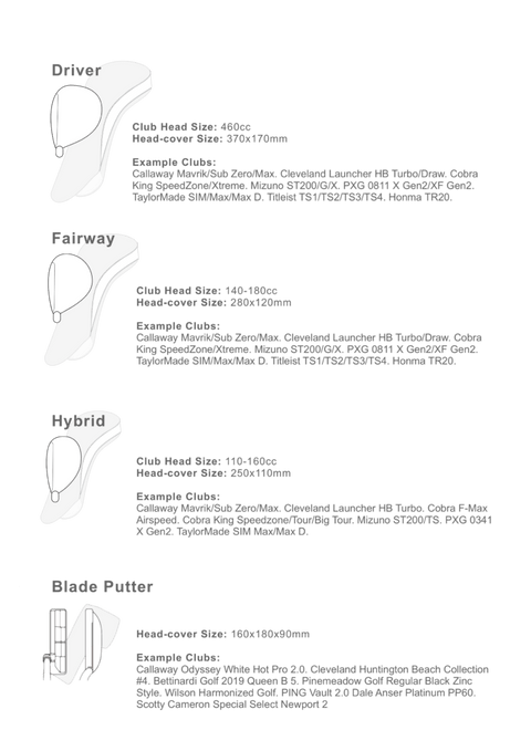 Club Size Guide – David Alexander Golf